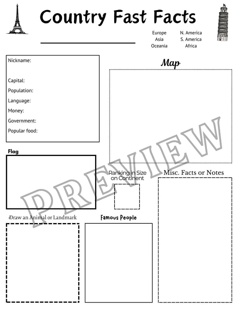 Geography Fact Worksheet - Single Mom On A Farm